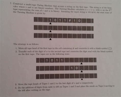 Solved 7 Construct A Multi Tape Turing Machine That Accepts
