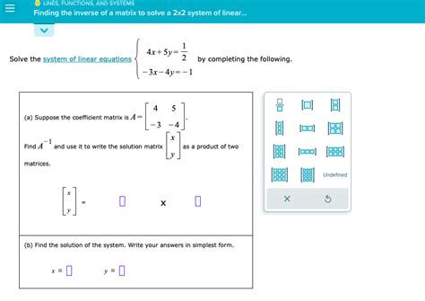 Solved Lines Functions And Systems Finding The Inverse Of