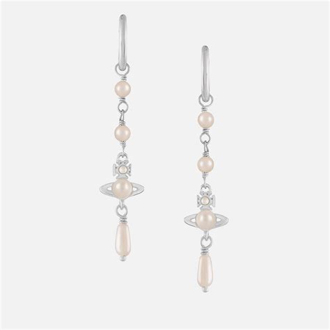 Vivienne Westwood Emiliana Silver Tone Pearl Drop Earrings Coggles