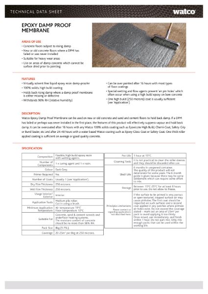 Data Sheet Epoxy Damp Proof Membrane NBS Source