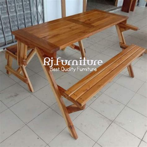 Jual Kursi Lipat Magic Bangku Meja Kursi Lipat Kayu Jati Mentahan