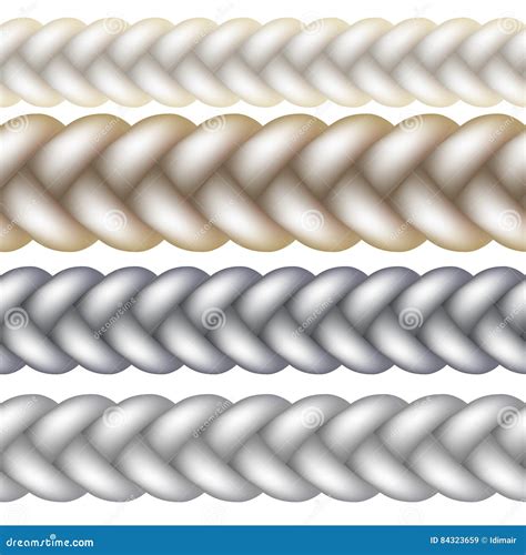 Seamless Woven Braid Vector Stock Vector Illustration Of Plait Fiber