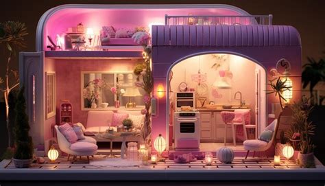 Premium Ai Image Barbie Style The Tiny Doll House On The Street In The Style Of Atmosphere Of