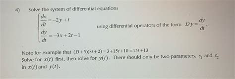 Answered 4 Solve The System Of Differential Bartleby
