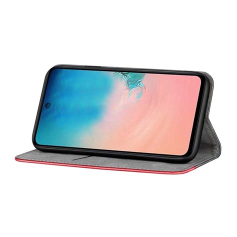 Чехол книжка Business Solid Color для Samsung Galaxy А51-черно-красный ...