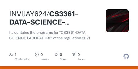 GitHub INVIJAY624 CS3361 DATA SCIENCE LABORATORY PROGRAMS Its