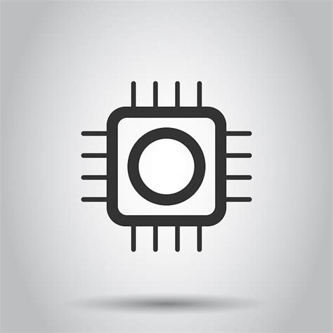 premium vector computer cpu icon in flat style circuit board vector illustration on white