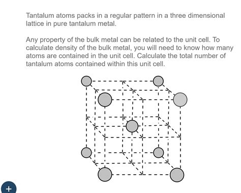 Solved Tantalum Atoms Packs In A Regular Pattern In A Three Chegg