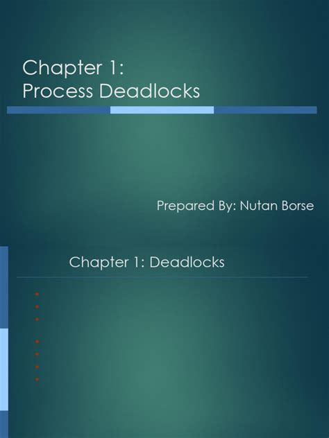 Chapter 1 Process Deadlocks Pdf Algorithms Computing