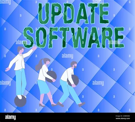 Conceptual Caption Update Software Business Concept Replacing Program