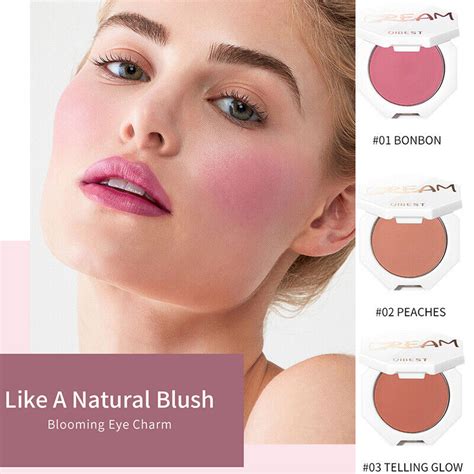 QIBEST Blush Peach Cream Makeup Blush Palette Cheek Contour Cosmetics