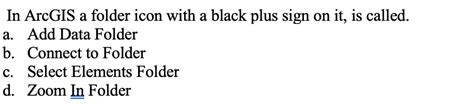 Solved In ArcGIS A Folder Icon With A Black Plus Sign On It Chegg Com