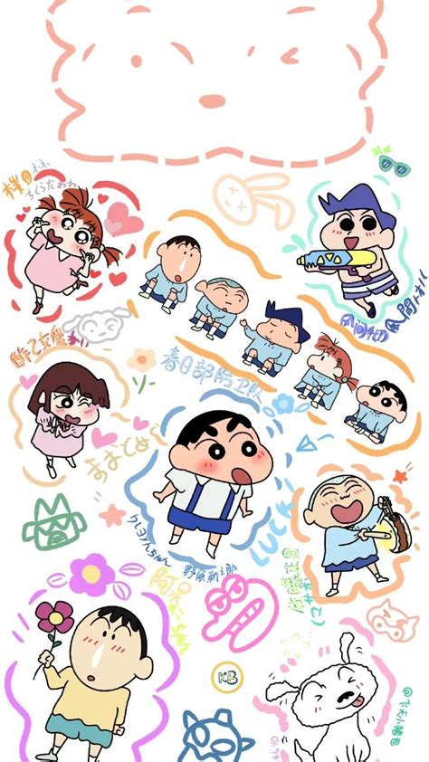 ปักพินโดย 사라 김 ใน 짱구 วอลเปเปอร์การ์ตูนน่ารัก วอลเปเปอร์น่ารัก สติก