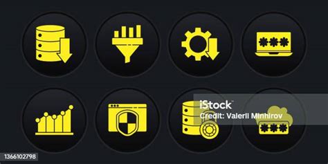 원형 차트 인포그래픽 암호가 있는 랩톱 브라우저 쉴드 서버 보안 잠금 비용 절감 판매 유입경로 암호 보호 및 서버 데이터 웹 호스팅 아이콘을 설정합니다 벡터 0명에 대한