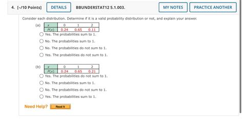 Solved Yes The Probabilities Sum To 1