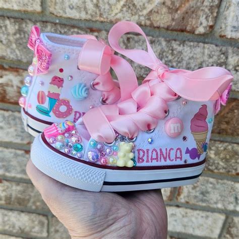 Sweet One Donut Converse Personalized Sweets Donut Ice Cream Sneakers