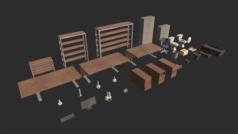 Modular Office Interior Assets Post Apoc Download Free 3d Model By