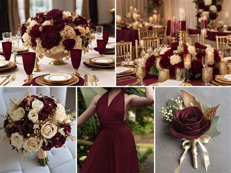 Burgundy Wedding Color Ideas With Champagne Gold Accents