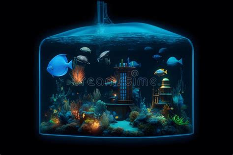 Glass Cubes Glowing With Neon Light In Different Angle View Clear