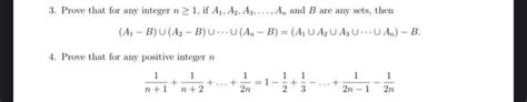 Solved 3 Prove That For Any Integer N≥1 If A1a2a3⋯an