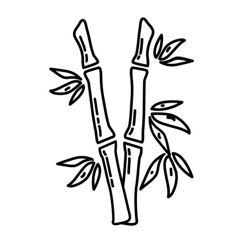 Tropische Bambusikone Gekritzel Hand Gezeichnet Oder Umriss Symbol