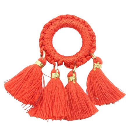 Tassel Ring 5 X 3cm Red Bead Trimming And Craft Co