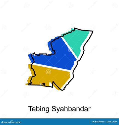 Map City Of Tebing Tinggi Map Province Of North Sumatra Illustration