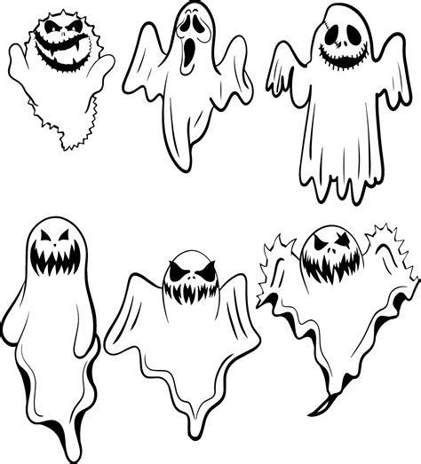 Halloween Ghosts Ghostly Monster With Boo Scary Face Spooky Ghost