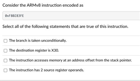 Solved Consider The Armv8 Instruction Encoded As 0xf80283fe