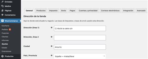 Eliminar pestañas en los ajustes de WooCommerce Oscar Abad Folgueira