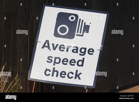 Average Speed Check Sign Located At The Side Of A Slip Road Of The M621