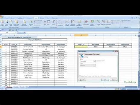 Vlookup And Data Validation In Excel YouTube