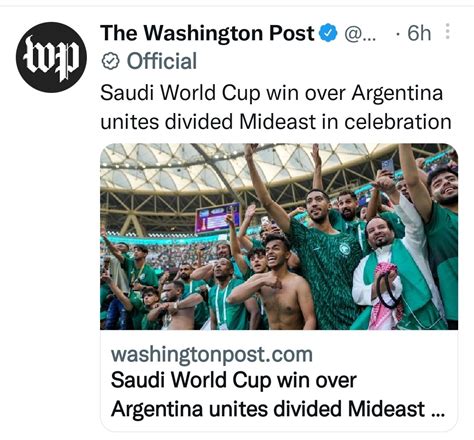 كتبت واشنطنبوست، الفوز السعودي على الأرجنتين كأسالعالمقطر2022 يوحد