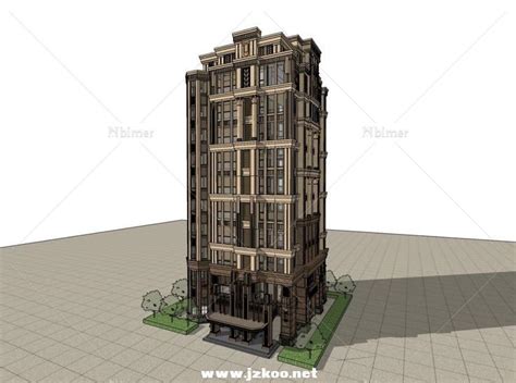 10f欧式高层住宅私宅121108 Sketchup模型库 毕马汇 Nbimer