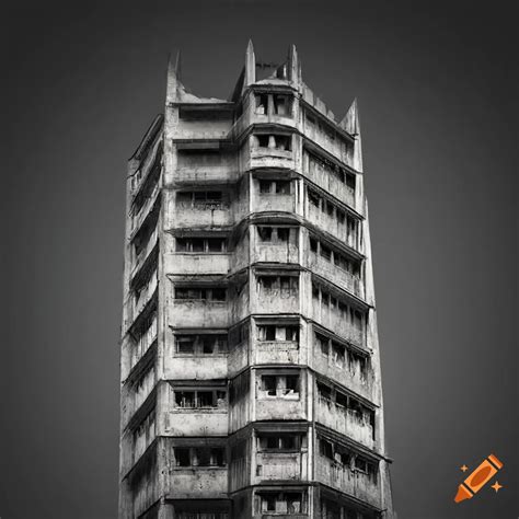 Brutalist Concrete Megastructure Plozo In An Abandoned City On Craiyon