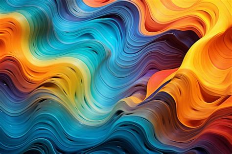 Premium Ai Image Photo Multi Colored Wave Pattern Backdrop With Flowing Liquid Generated By Ai