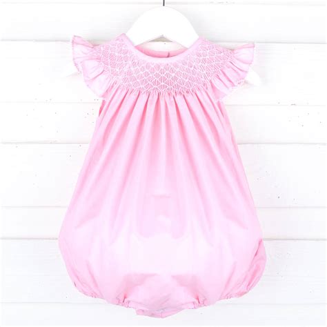 Shine Like A Pearl Pink Smocked Bubble Classic Whimsy