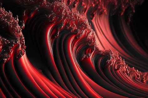 Premium Photo Red Ocean Wave With Dark Lighting