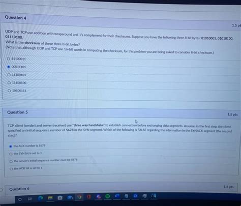 Solved Question Pt UDP And TCP Use Addition With Chegg Com