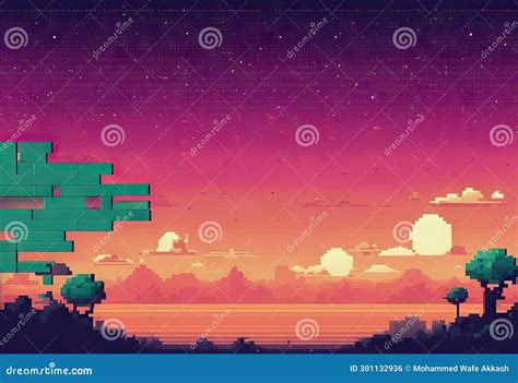Seamless Background In Pixel Art Dithering Backdrop 8 Bit Style Stock Illustrationpixel Art