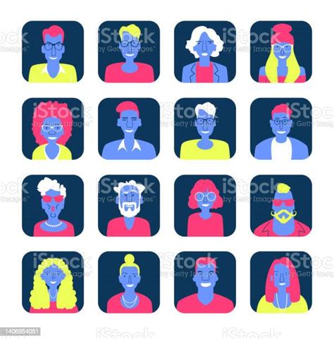 다른 국적과 문화를 가진 사람들의 그룹 사람들 배경 추상적 인 사람들의 군중 어깨 아바타 밝은 사람들 초상화 세트 개성 개념에 대한 스톡 벡터 아트 및 기타 이미지 Istock