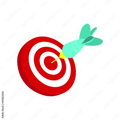 Bullseye Dart Board Darts Emoji Vector Illustration Stock Vector