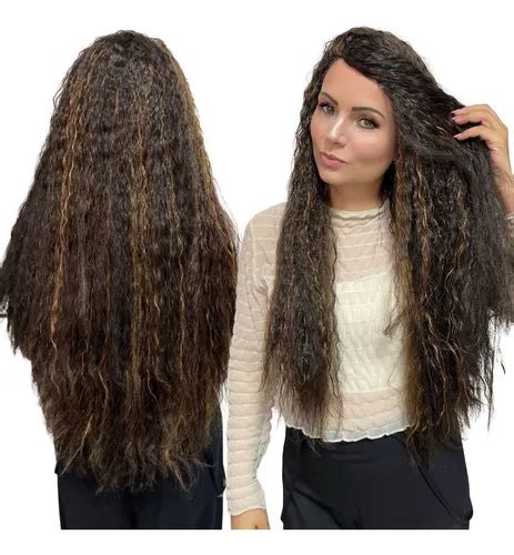 Peruca Longa Cacheada Afro Wig Lace 70cm Fibra Orgânica Frete grátis