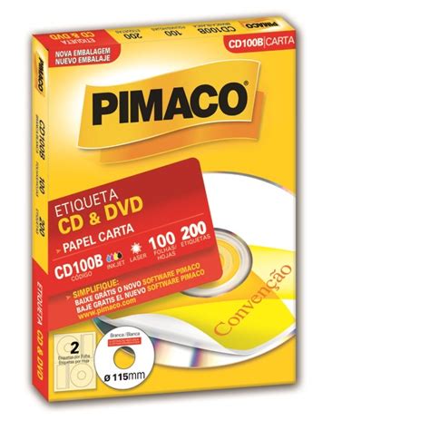 Etiqueta Inkjet Laser Carta CD DVD CD100B 100 Folhas Pimaco Shopee Brasil