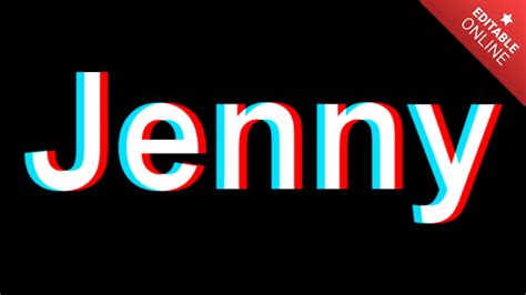 Jenny Glitch 3d Text Effect Generator