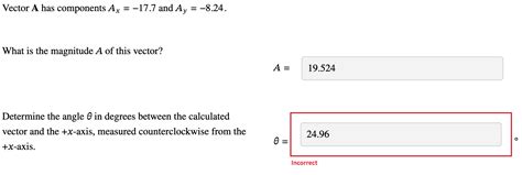 Solved Vector A Has Components Ax And Ay What Is Chegg