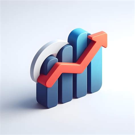 Premium Photo Bar Chart Uptrend With White Background And Isolated Style