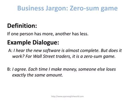 Ppt Business Jargon Zero Sum Game Powerpoint Presentation Free