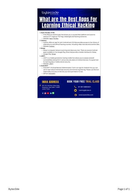 what are the best apps for learning ethical hacking pdf
