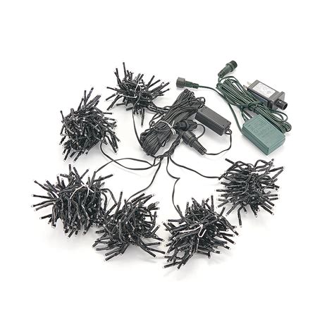 8 Function Twinkle Tree Cascade Cluster Lights And Black Wire